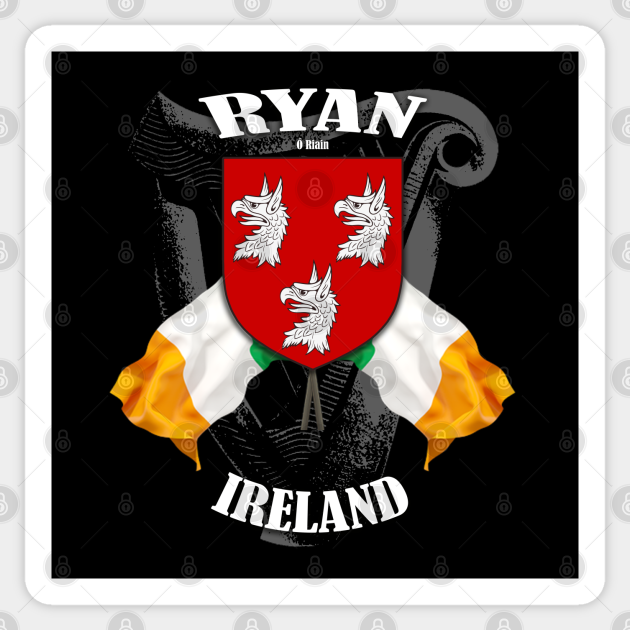 Ryan Family Crest Ireland Coat of Arms and Irish Flags - Ryan - Sticker ... Ryan Family Crest Ireland Coat of Arms and Irish Flags - Ryan - Sticker ...